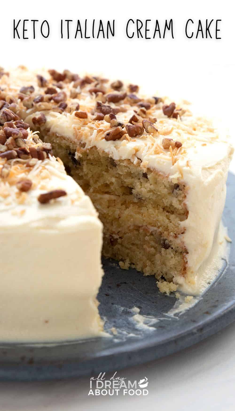 Low Carb Italian Cream Cake - All Day I Dream About Food