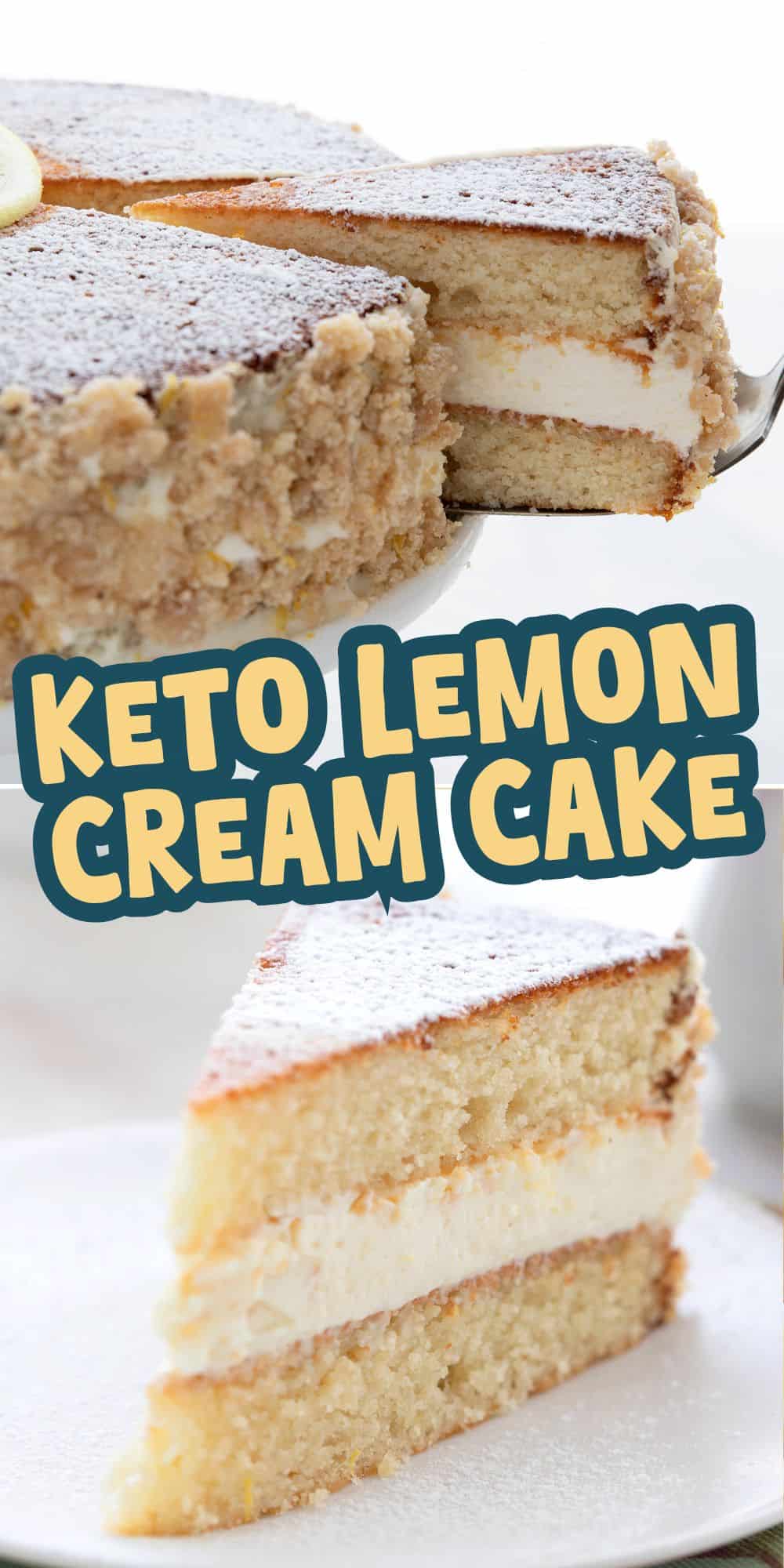 Keto Lemon Cream Cake - All Day I Dream About Food