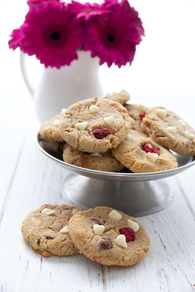 Keto Raspberry Cheesecake Cookies - tender cream cheese cookies!