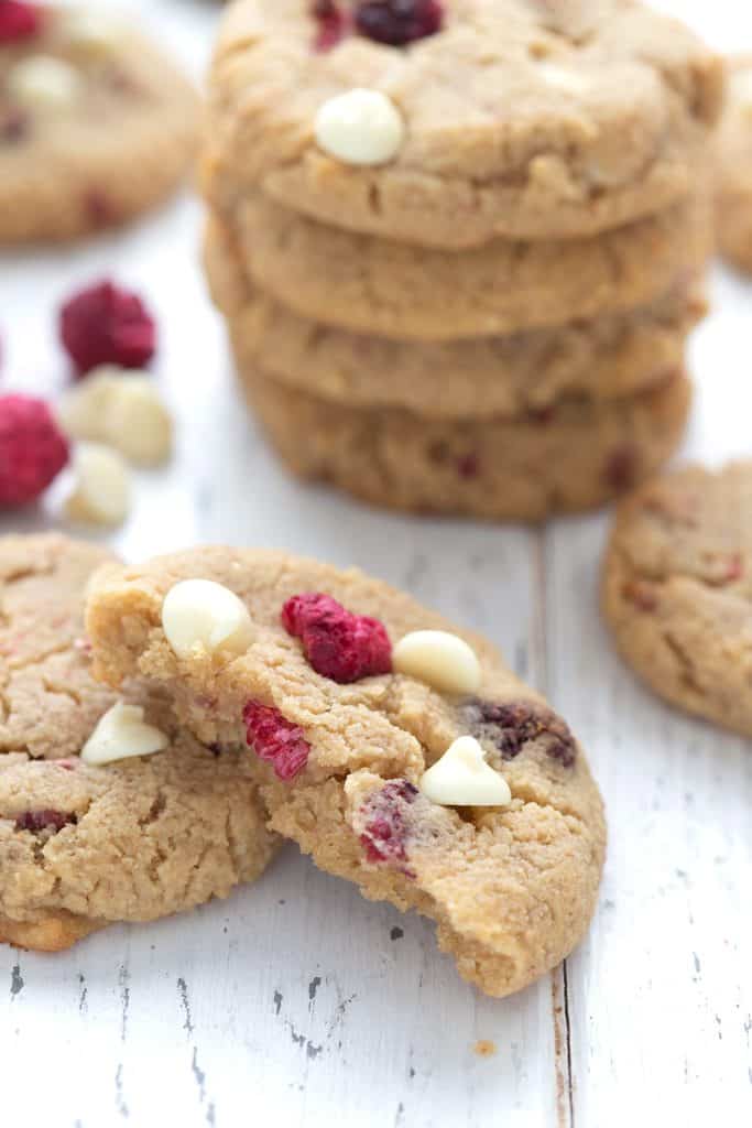 Keto Raspberry Cheesecake Cookies - tender cream cheese cookies!