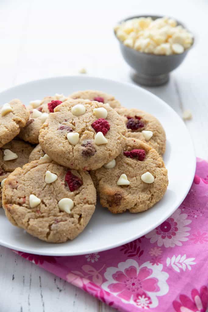 Keto Raspberry Cheesecake Cookies - tender cream cheese cookies!
