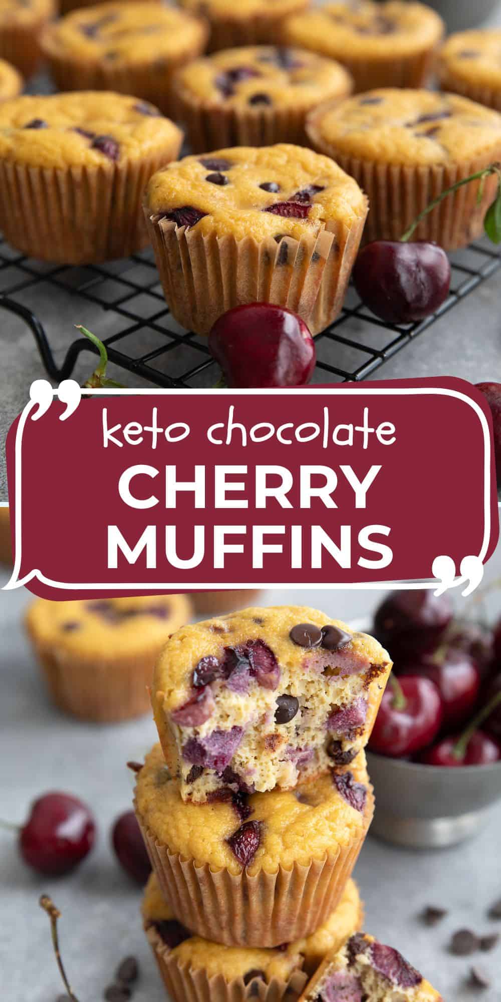 Keto Chocolate Cherry Muffins - All Day I Dream About Food