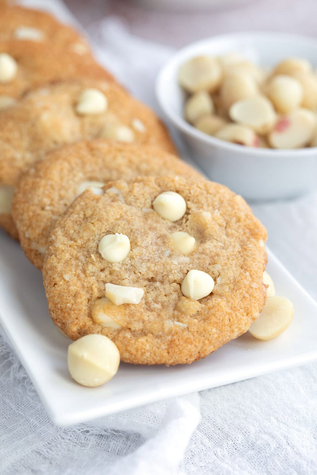 Keto White Chocolate Macadamia Nut Cookies - All Day I Dream About Food