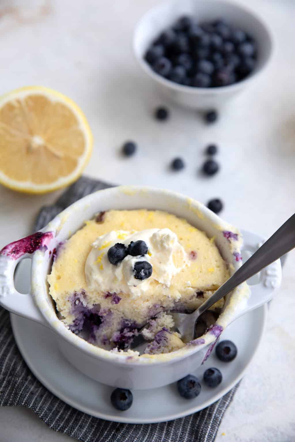 Lemon Blueberry Keto Mug Cake - All Day I Dream About Food