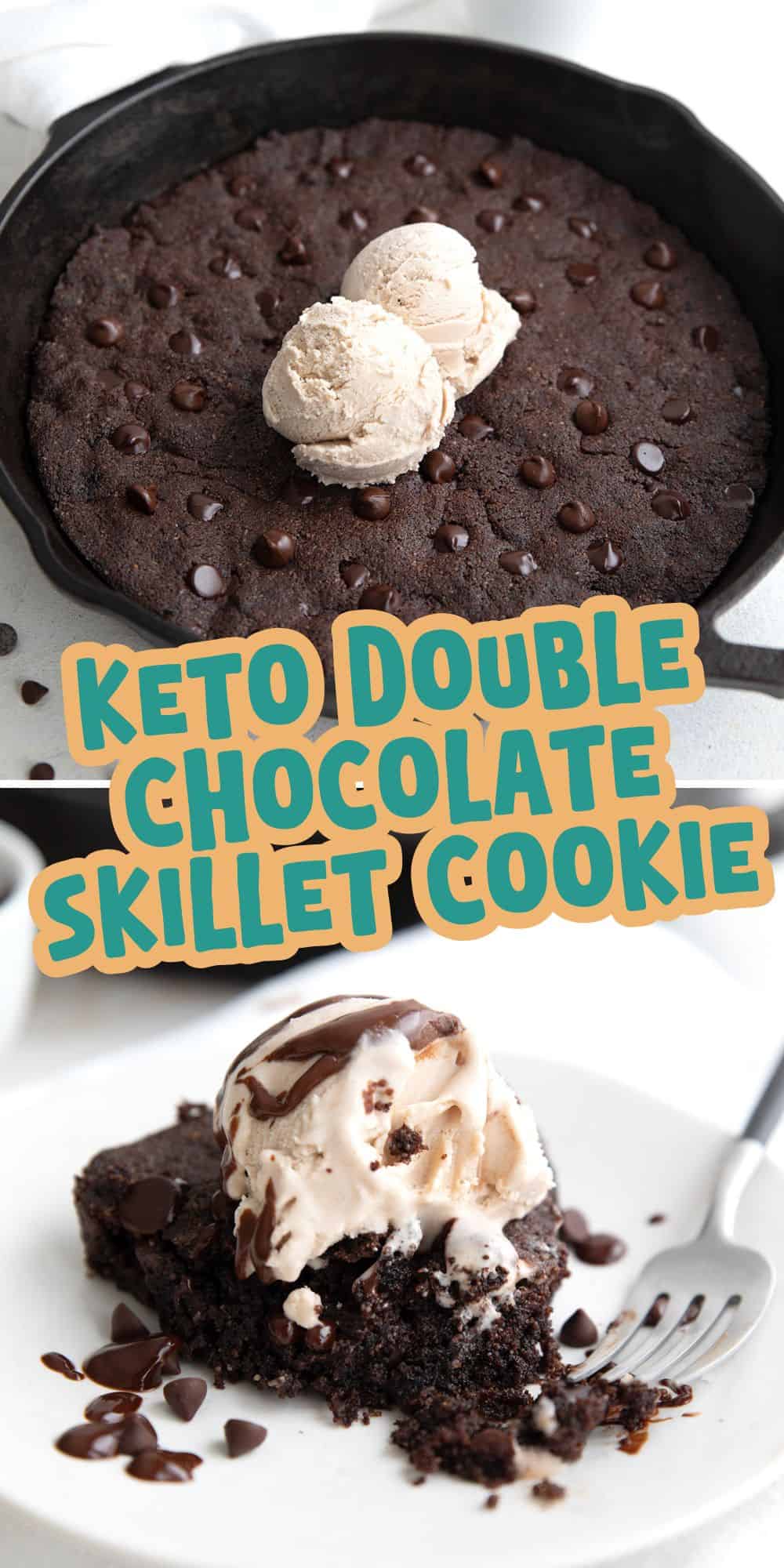 Keto Double Chocolate Skillet Cookie - All Day I Dream About Food