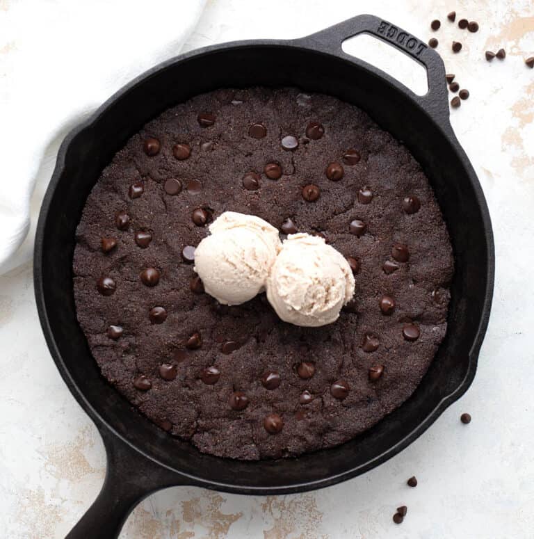 Keto Double Chocolate Skillet Cookie - All Day I Dream About Food