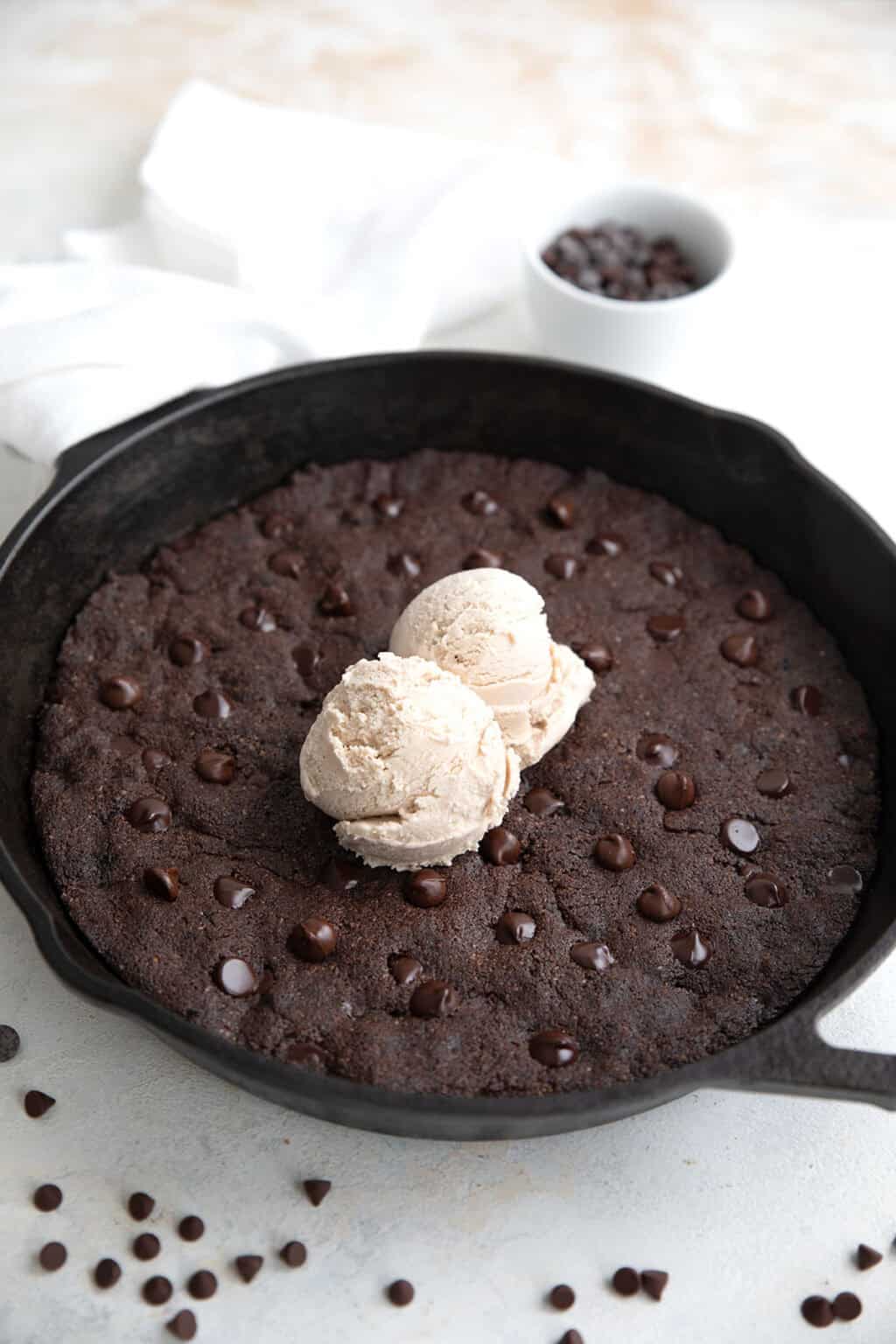 Keto Double Chocolate Skillet Cookie - All Day I Dream About Food