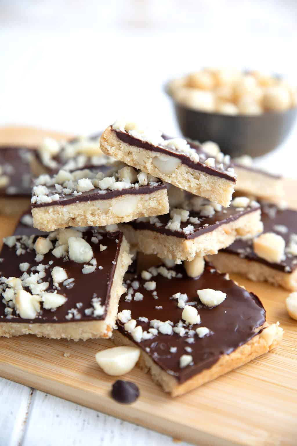 Keto Chocolate Macadamia Nut Bars - All Day I Dream About Food