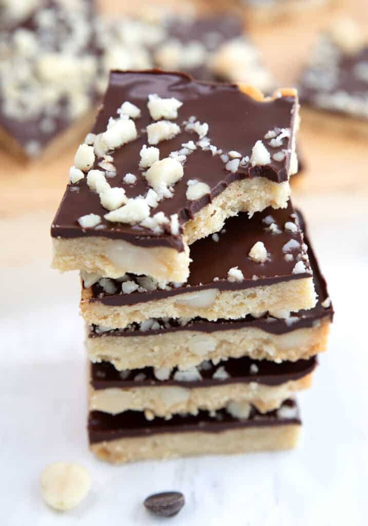Keto Chocolate Macadamia Nut Bars - All Day I Dream About Food