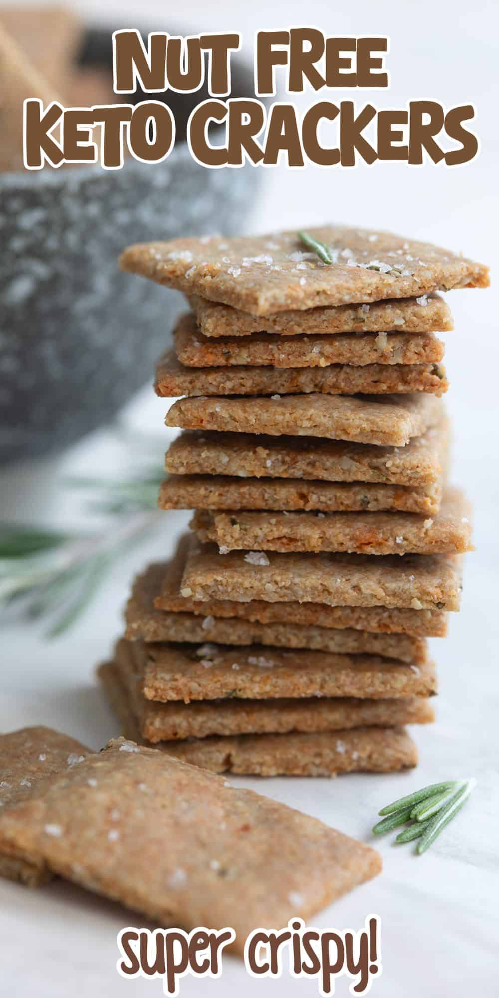Keto Rosemary Parmesan Crackers - Nut-Free Snack