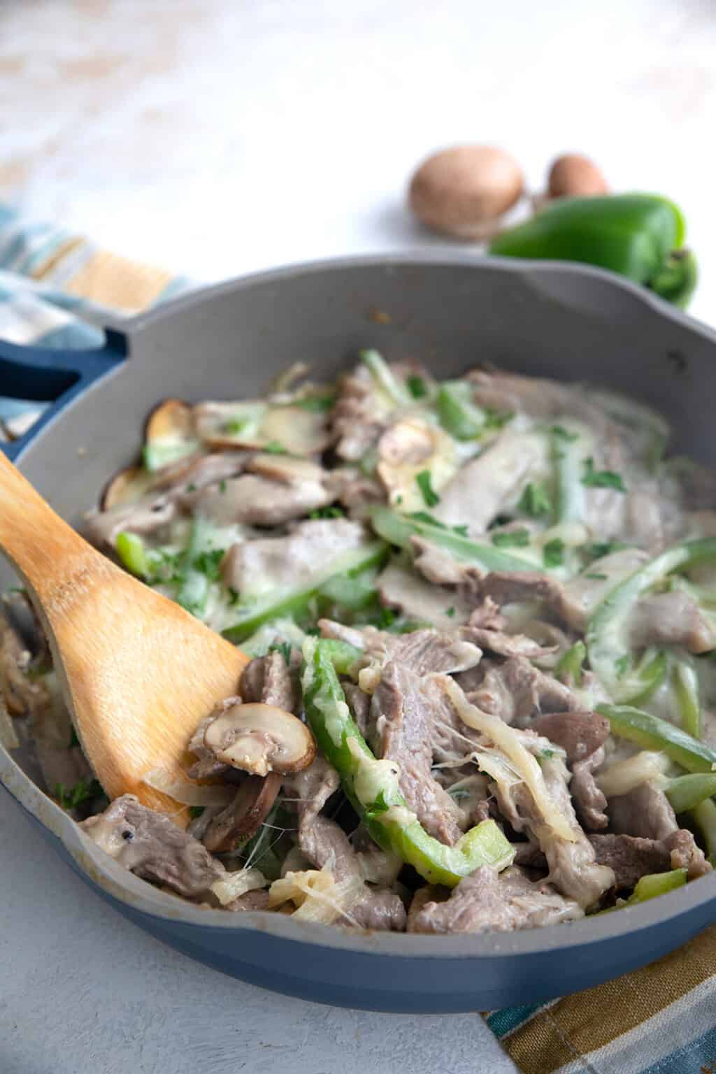 Keto Philly Cheesesteak Skillet - All Day I Dream About Food