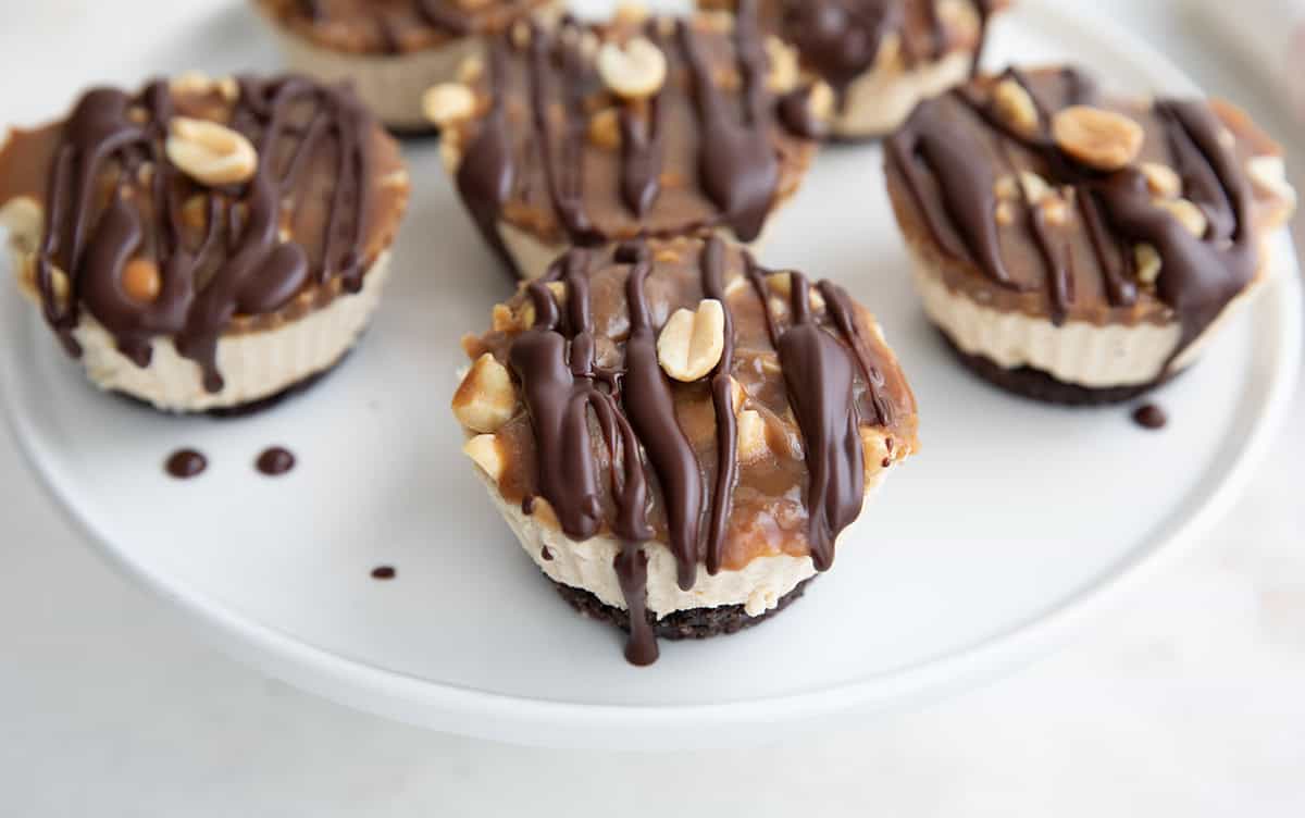 Keto Snickers Cheesecakes - All Day I Dream About Food